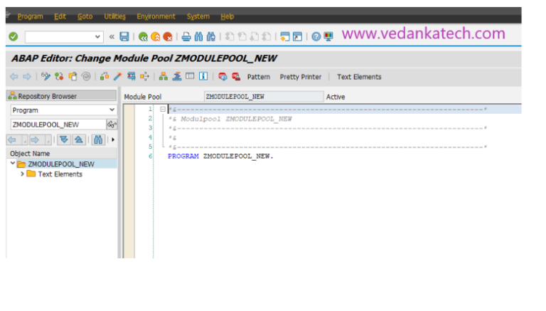 24MPP1908 - Module Pool Programming | Vedanka Tech SAP Training Institute